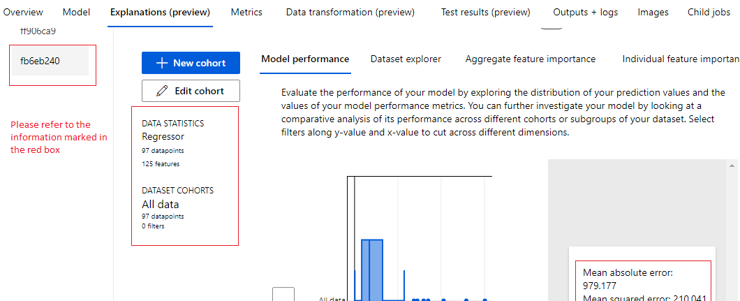Why explanation dashboard is showing 2 tabs with duplicate information in Azure ML Studio ...