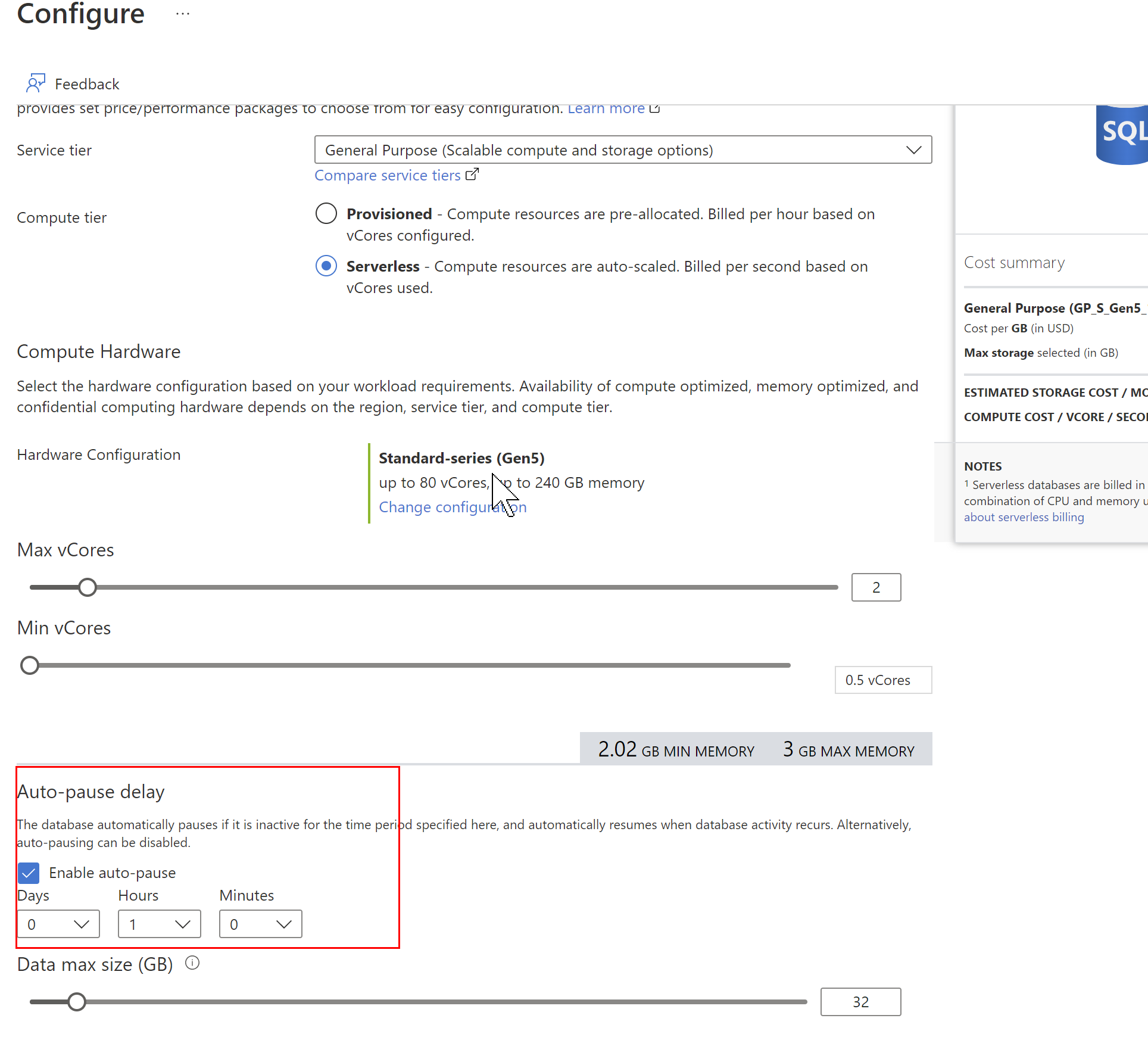 Sql Database Auto Pause Delay Microsoft Qanda