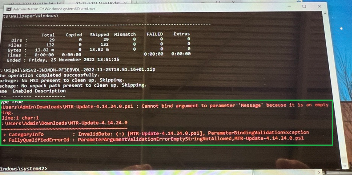 Urgent!! Manual update Script Microsoft Teams Room Device doesn't work ...
