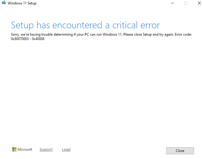 Windows Update Error 0x80070003 - Microsoft Q&A