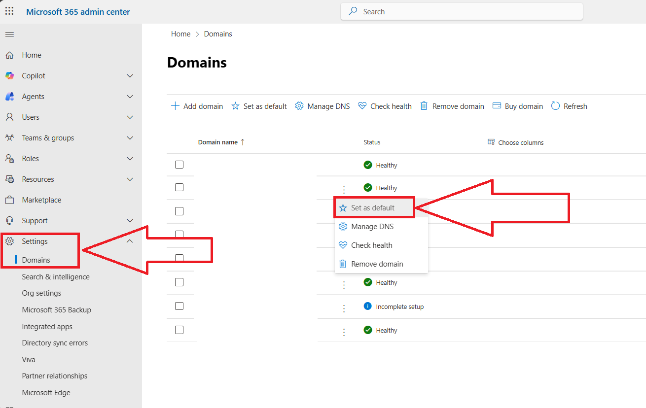 Email Domain Wrong Cannot Change and Says Mine In Use - Microsoft Q&A