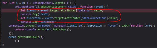 Signalr Mvc Typeerror Cant Access Property Value Eventtargetattributes Data Id Is 3938