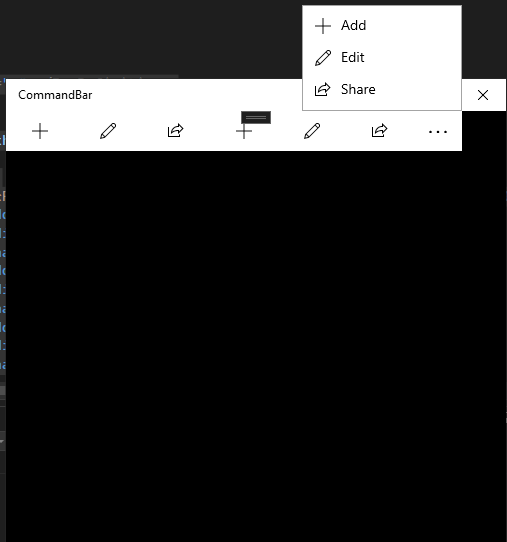 Uwp Commandbar With Overflow Ellipsis Microsoft Qanda
