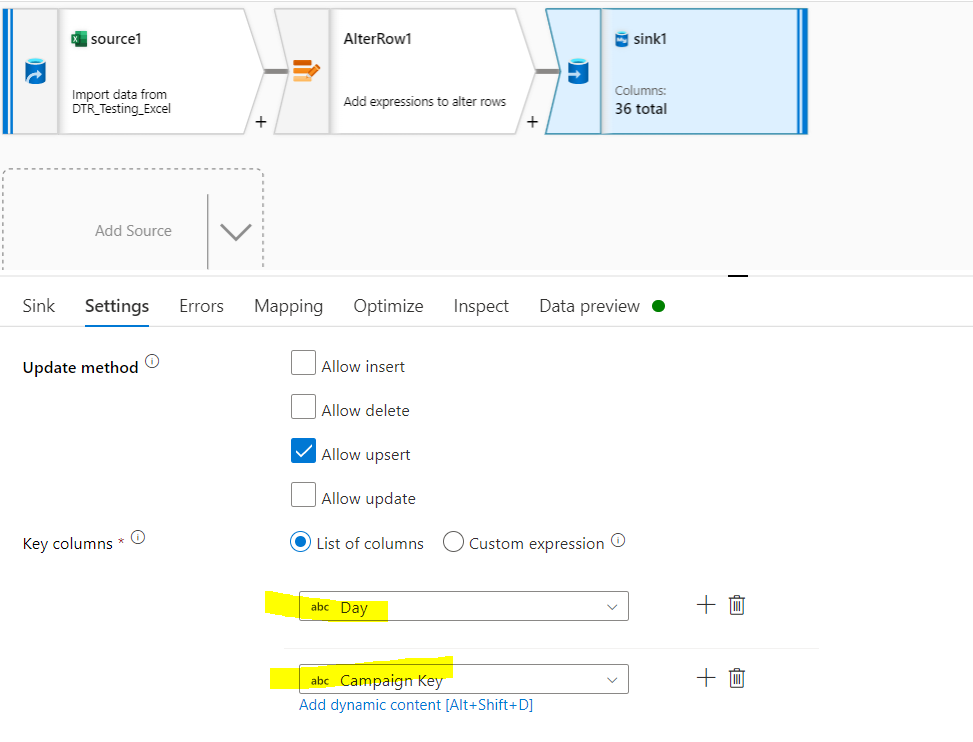 Upsert Into Mysql Table As Sink And Excel In Blob As Source In Mapping Data Flows Microsoft Qanda 8134