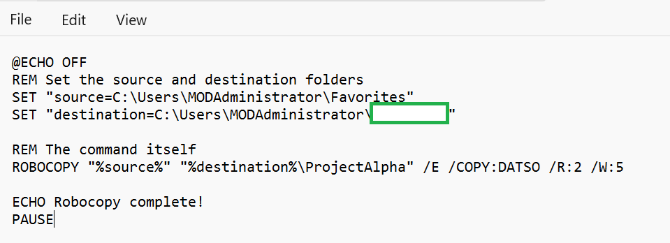 How to create a .bat file to copy folders and their contents windows 10 ...
