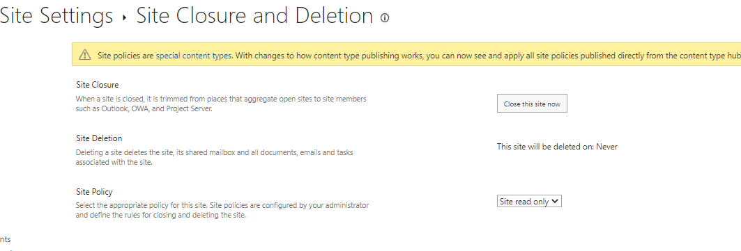 Lock/Set Readonly/NoAccess of a Group Connected SharePoint Online Sitecollection - Microsoft Q&A