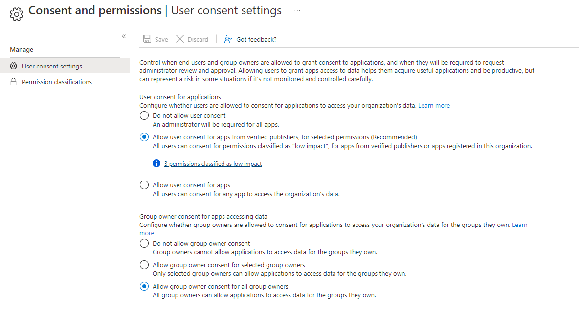 Why does an app request approval, although the permissions are defined as low impact ...