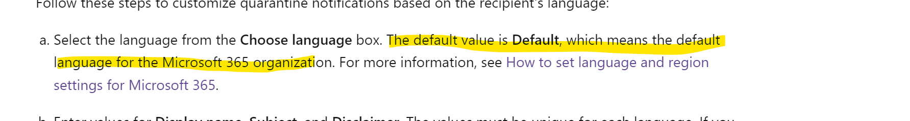 Quarantine Notification Language - Microsoft Q&A