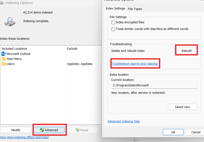 Outlook indexing issue in Windows 11 with old PST using multiple ...