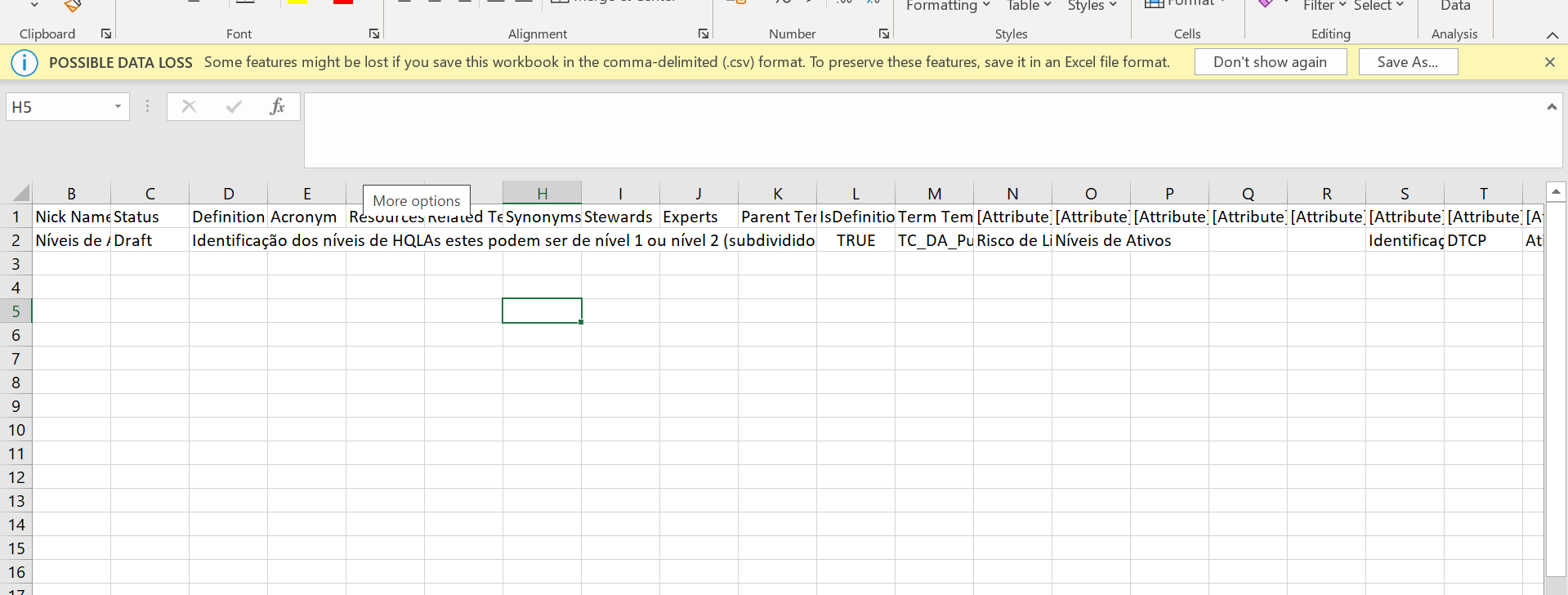 Error while importing Glossary Terms using - Microsoft Q&A
