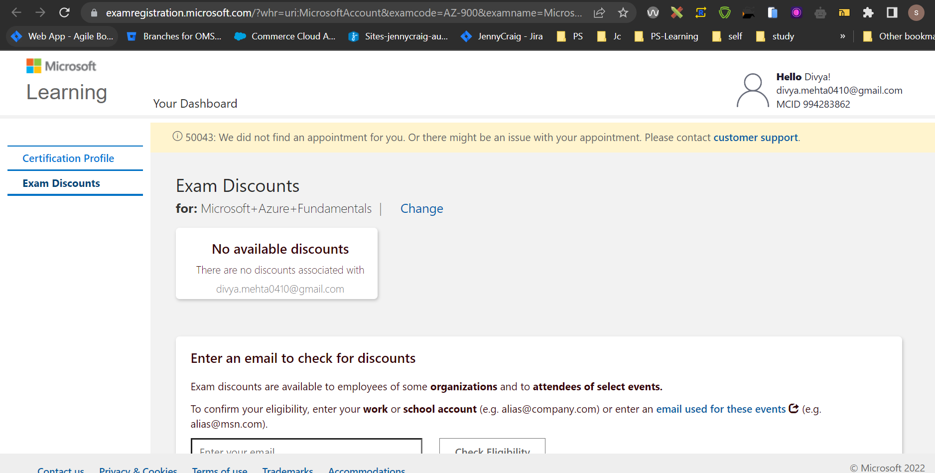 Unable to re-schedule Az900 exam - Microsoft Q&A