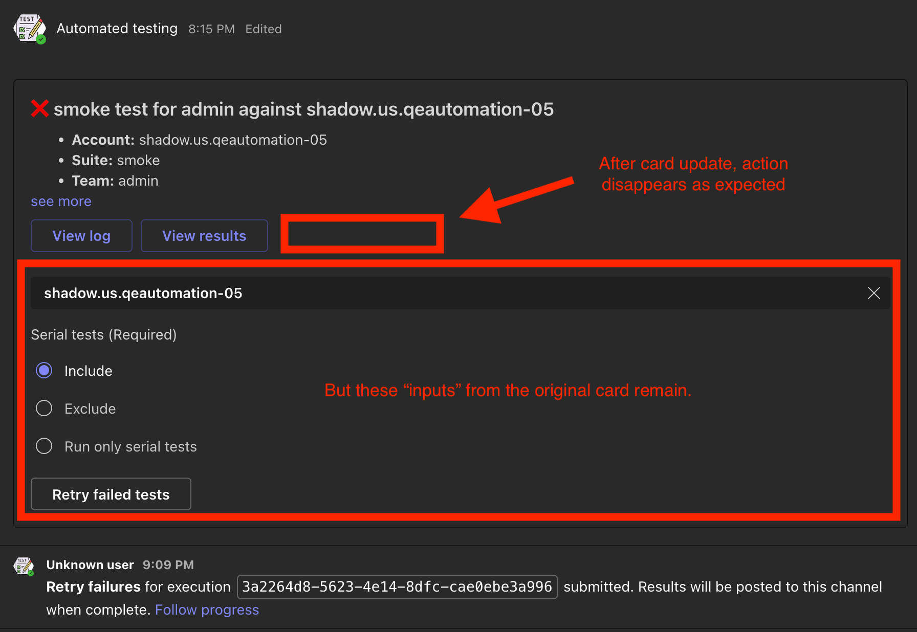 MessageCard leaves inputs behind after update - Microsoft Q&A