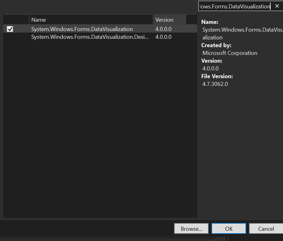 Cannot Reference System Windows Forms Datavisualization In A Console App Microsoft Qanda