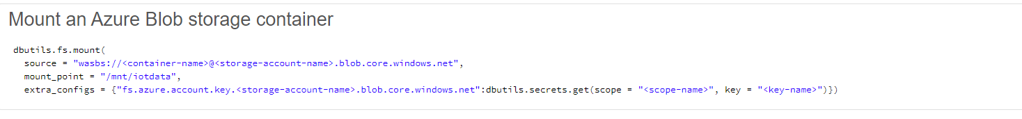 Azure Databricks Make The Parameters Dynamic In Dbutilsfsmount Microsoft Qanda