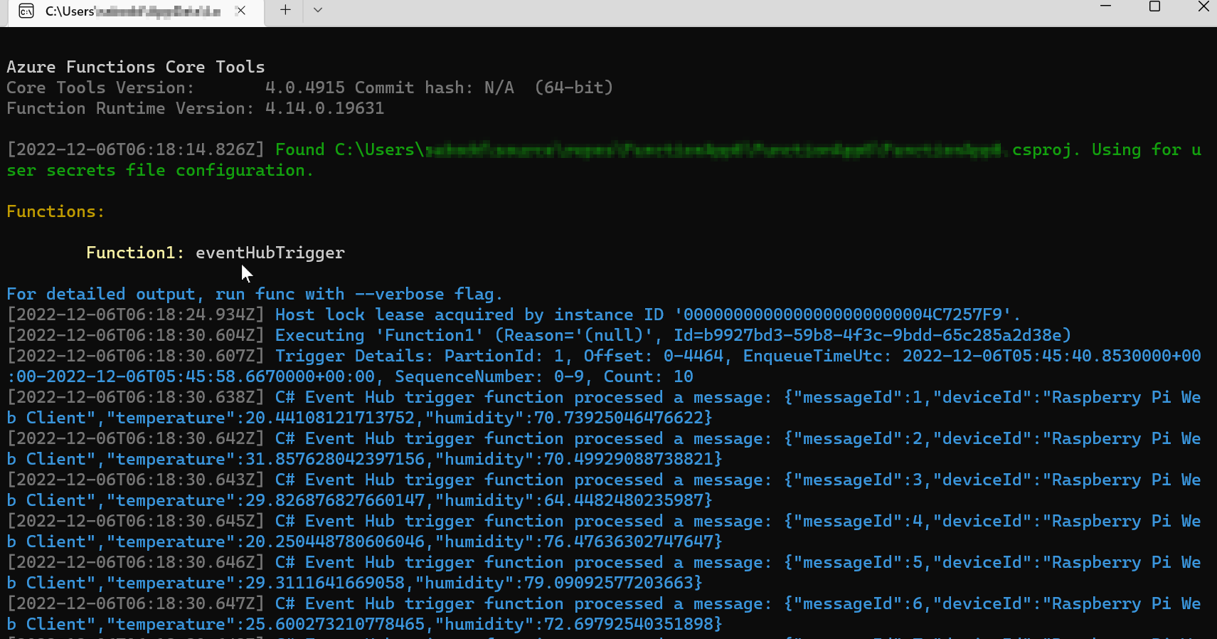 Eventhubtrigger Connection Azure Iothub Microsoft Qanda