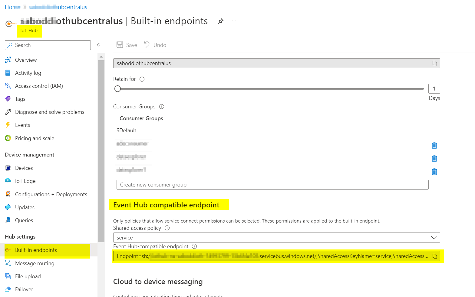 Eventhubtrigger Connection Azure Iothub Microsoft Qanda
