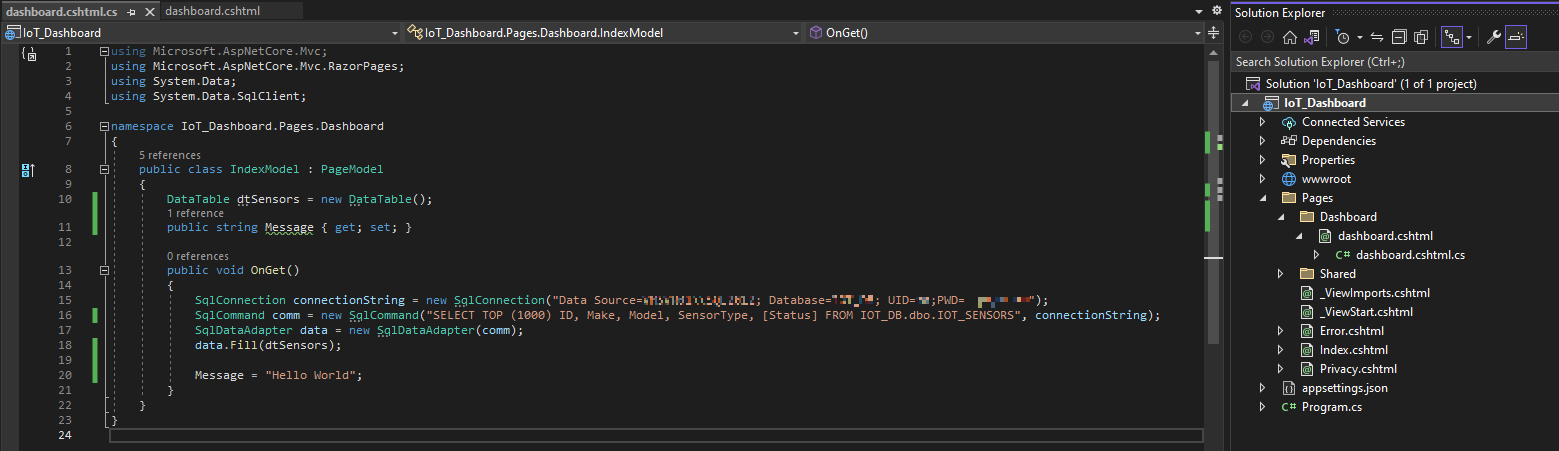 ASP.NET Core Web App - Looping through a DataTable - Microsoft Q&A ASP.NET Core Web App - Looping through a DataTable - Microsoft Q&A