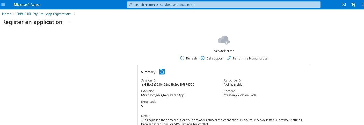Error Creating New App Registrations Microsoft Qanda