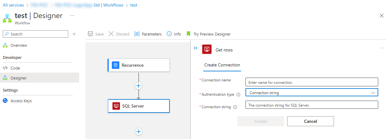 Logic App Standard Use Of Gateway With Sql Server Connector 1621