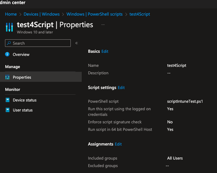 Intune does not apply scripts and profile configurations - Microsoft Q&A