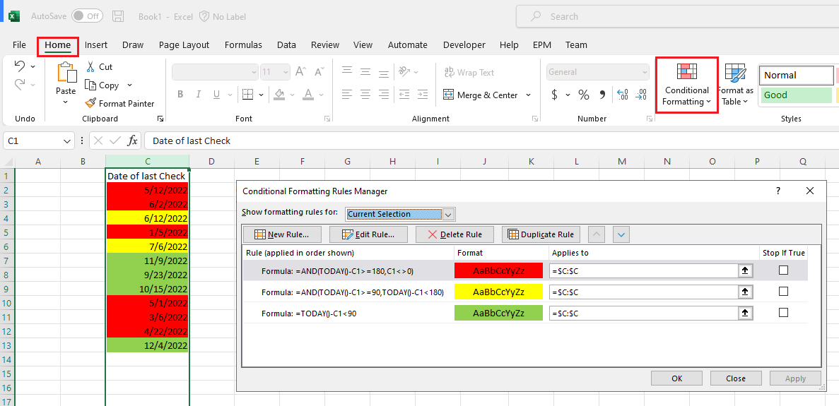 Conditional formatting dates, So that the colour changes as the date ...