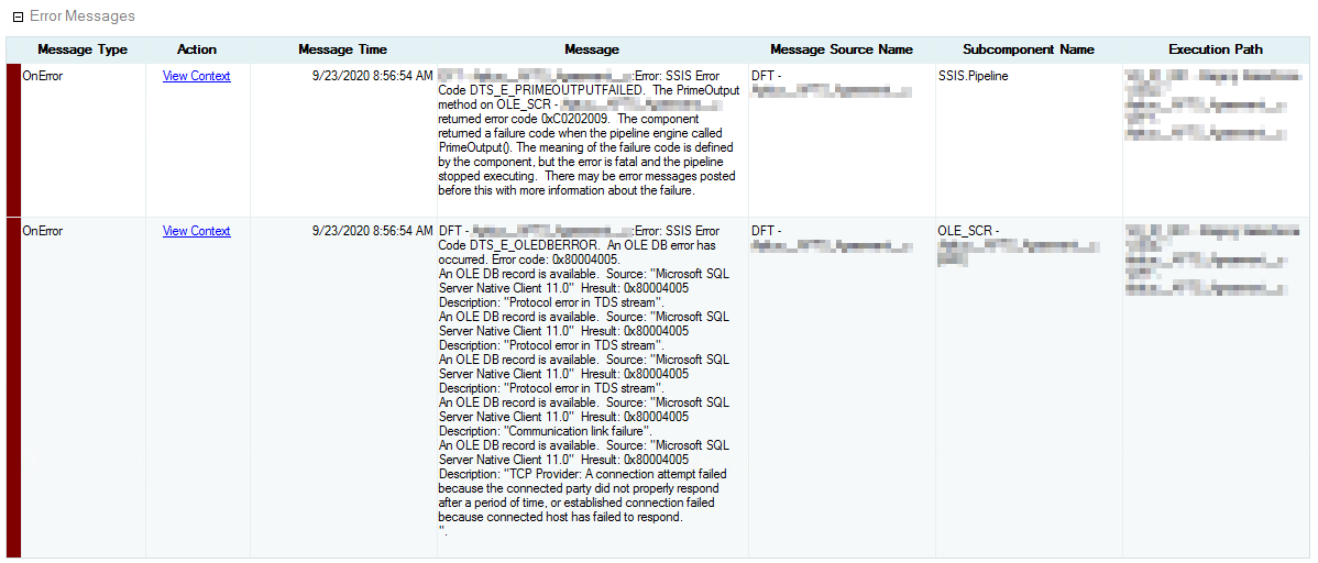Protocol Error In Tds Stream Ssis When Running With Sql Server Agent Job Microsoft Qanda