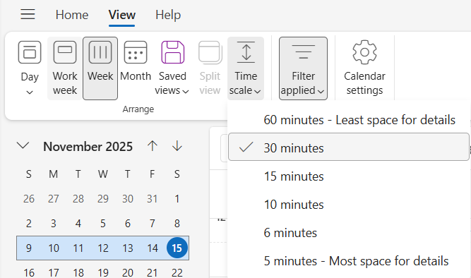 iPhone calendar with 15 minute time increments - Microsoft Q&A