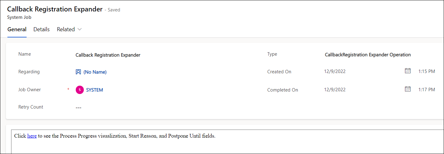 Callback Registration Expander System Job (Canceled) - Microsoft Q&A