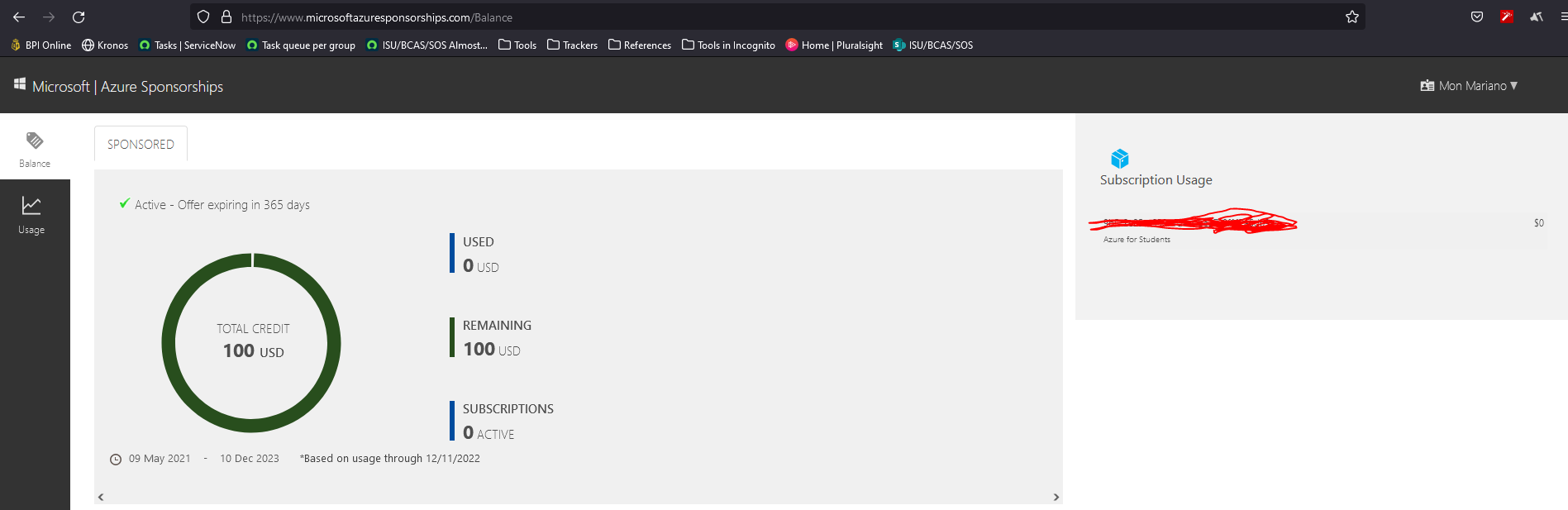 Renewed Azure for Students subscription, but subscription does not ...