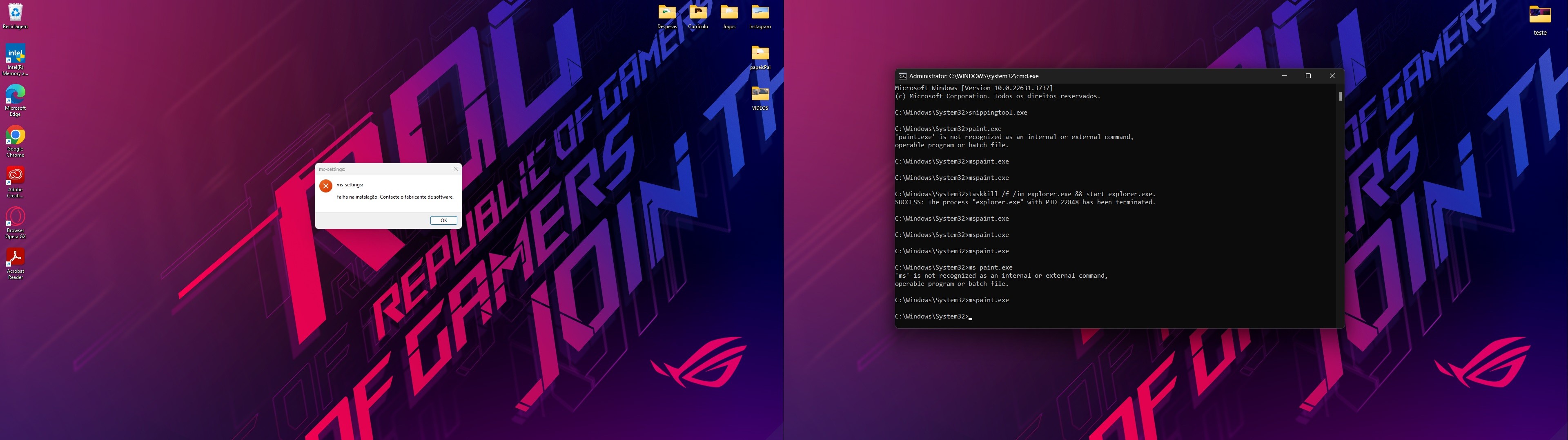 Windows Settings App gone! (ms-settings:), along with Task Bar, Windows ...