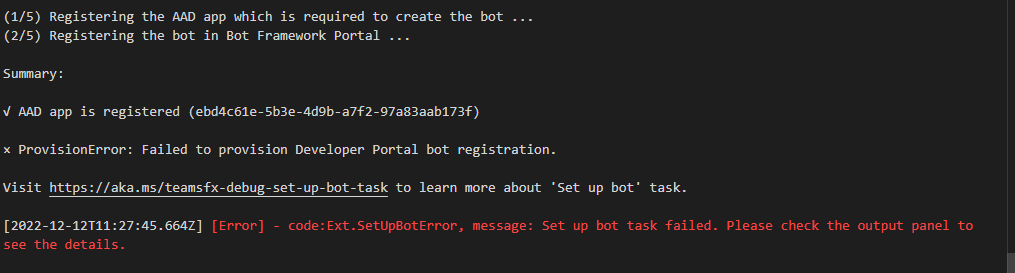 Teams Developer Portal Cant Fetch Bot Error Microsoft Qanda