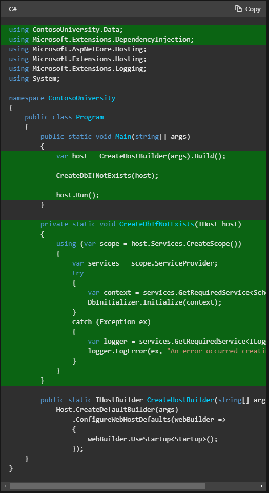 Actual Program.cs v Tutorial Program.cs - Microsoft Q&A Actual Program.cs v Tutorial Program.cs - Microsoft Q&A