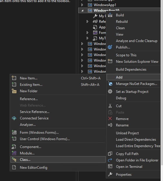 Trying to add a derived Tooltip class using my vb.net visual studio compiler - using code ...