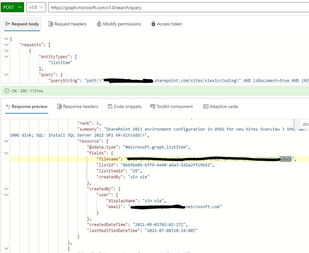 lastModifiedTime is incorrect when searching listitem with Microsoft ...