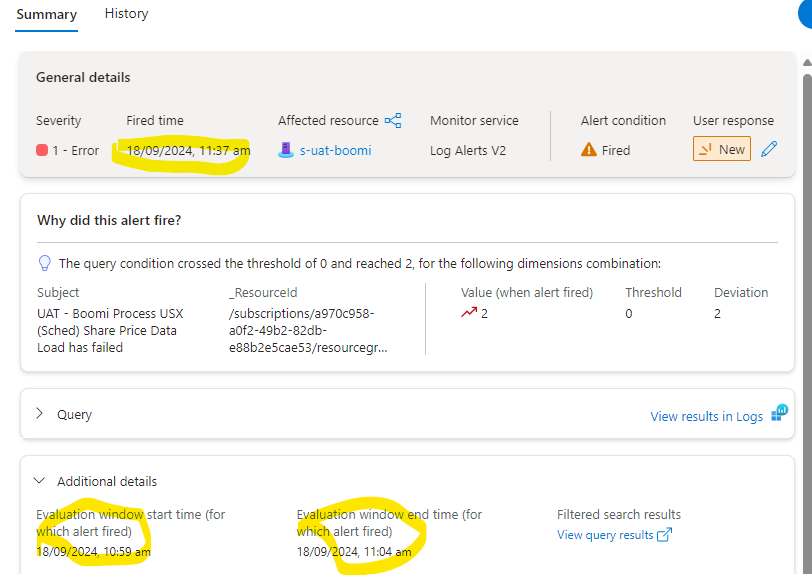 Multiple Alerts being created for single Alert Rule with the same Evaluation Window - Microsoft Q&A