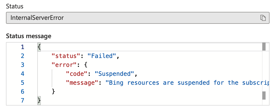 Bing resources are suspended for the subscription - Microsoft Q&A