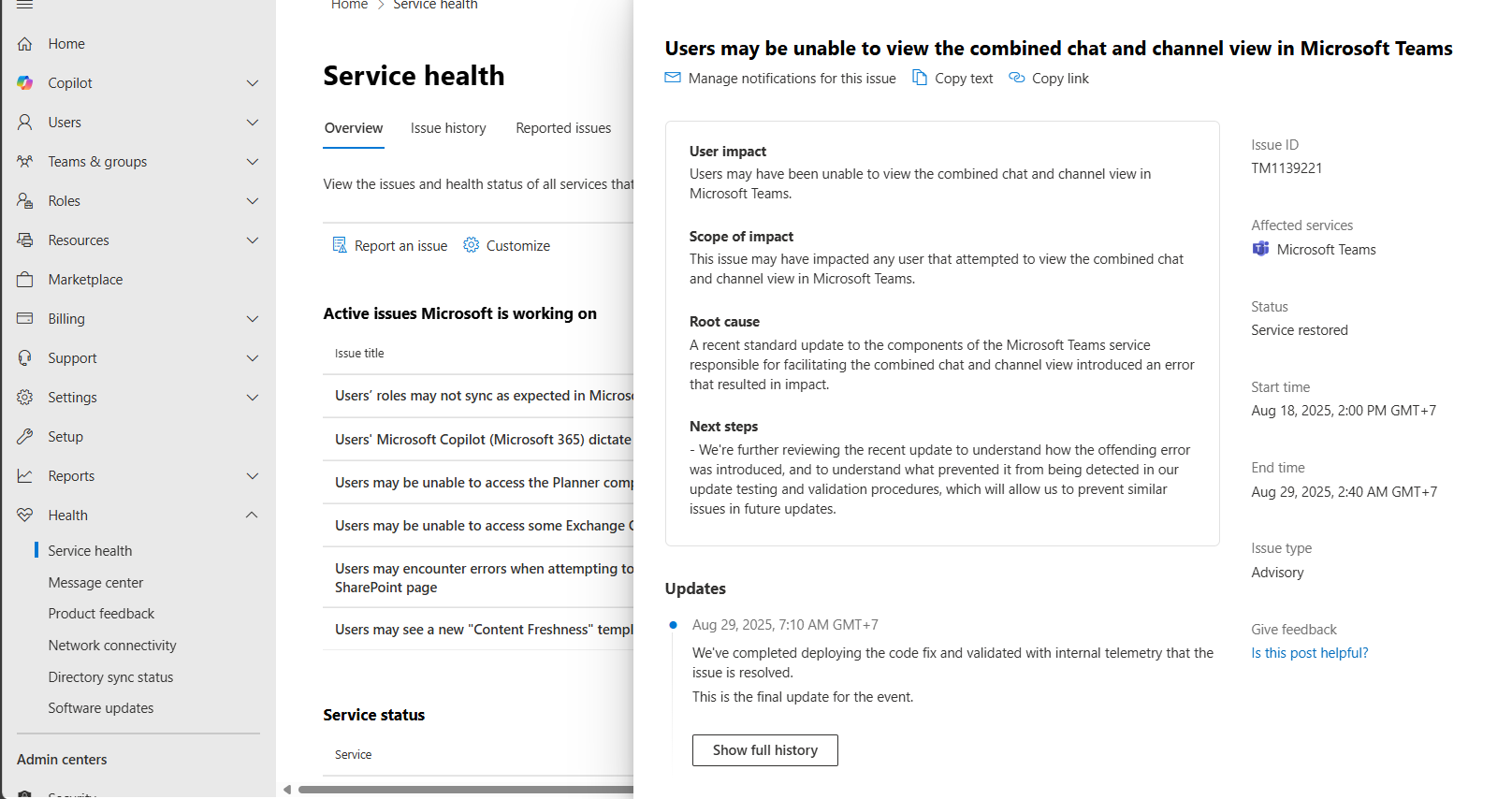 Unable to separate Chat from Teams in Teams despite the option in ...