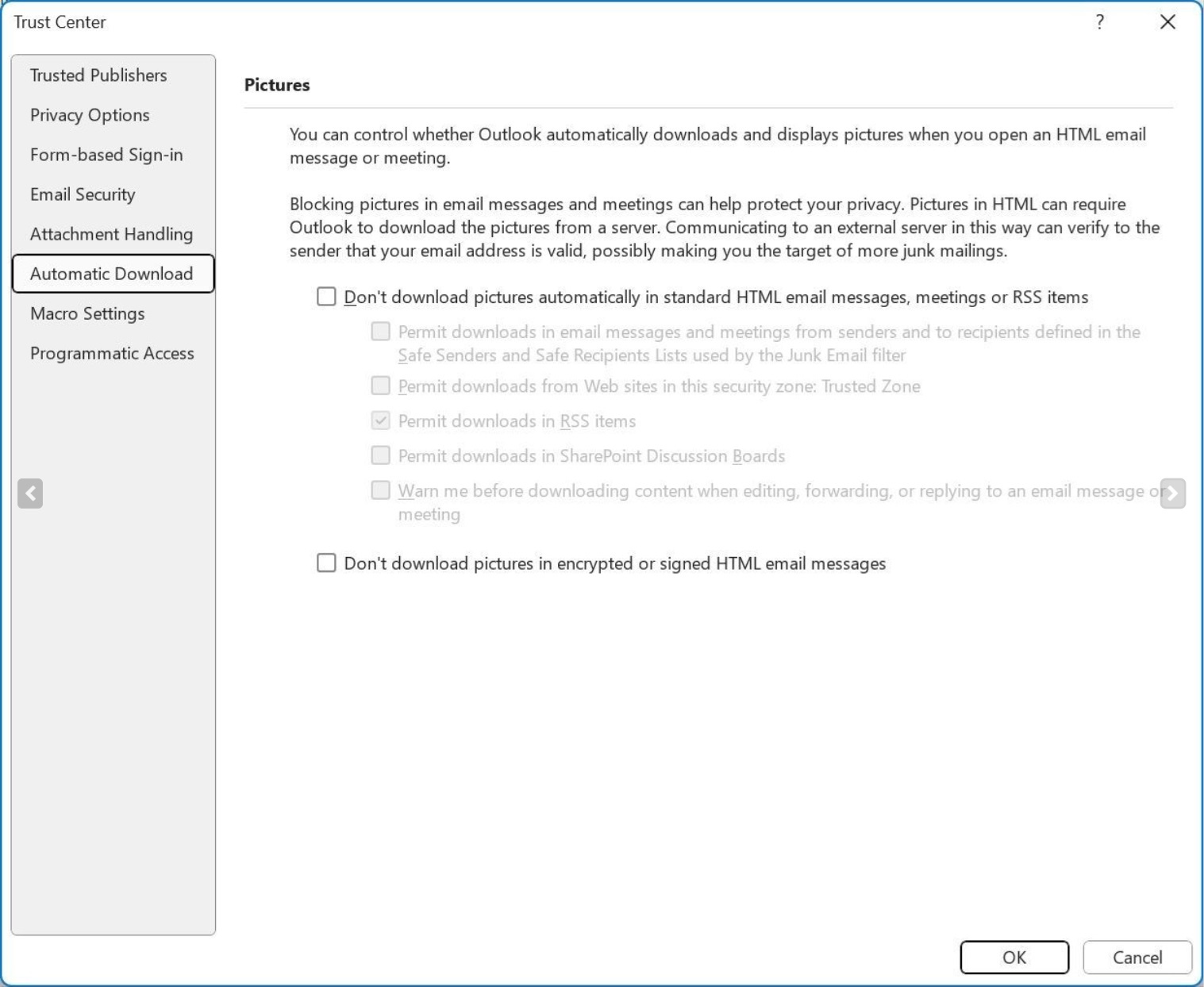 Images in new emails are not displayed anymore in my Outlook 365 - Microsoft Q&A
