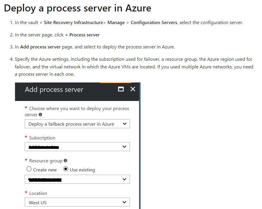 Set up a process server in Azure for failback - Microsoft Q&A