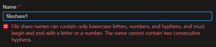 Cannot Create Azure File Share Due To Incorrect Name All Rules Are Followed Microsoft Qanda