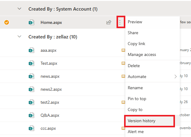 Sharepoint Online automating the handling of pages with different versions of content ...