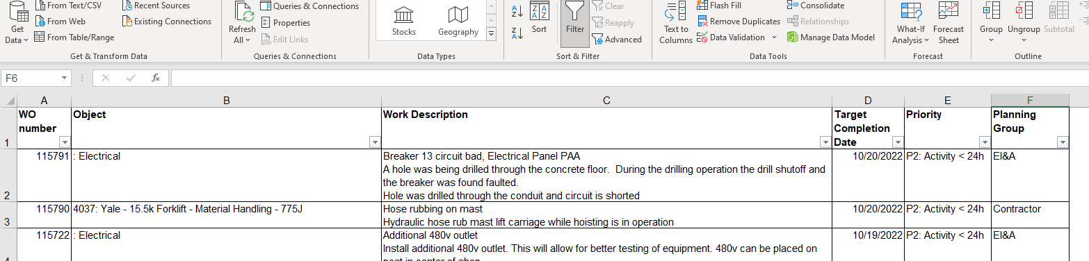 In Excel 365, loading data query changes column size - Microsoft Q&A