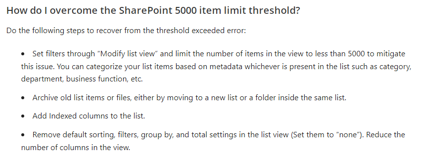 I am getting list view threshold although all the columns involved in ...