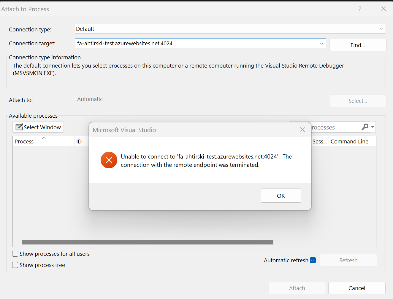 Unable to debug azure function remotely with Visual Studio 2022 ... Unable to debug azure function remotely with Visual Studio 2022 ...