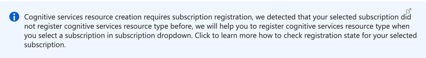 Error creating cognitive service - Microsoft Q&A