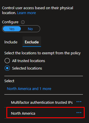I blocked foreign access and see Brazil as havng access. - Microsoft Q&A