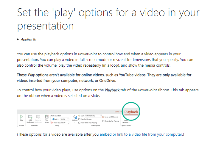 Powerpoint 365 PLAYBACK button missing - Microsoft Q&A