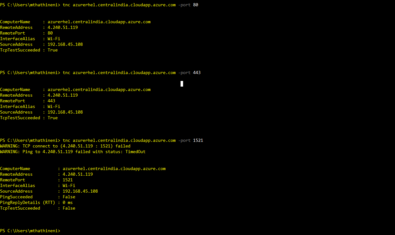 Unable To Ping Oracle Port 1521 In Azure Vm But Other Ports Are Working Fine Microsoft Qanda 4985