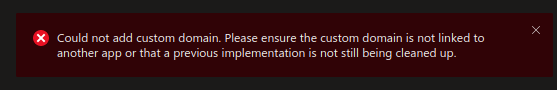 Static Web App Custom Domain Assigned To Deleted Web App Microsoft Qanda