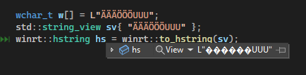 C++/ WinRT - German umlauts are faulty dipslayed - Microsoft Q&A
